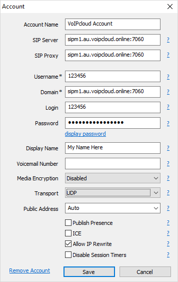 Pbx Sip Device Microsip For Desktop Configuration Knowledge Base Centre 