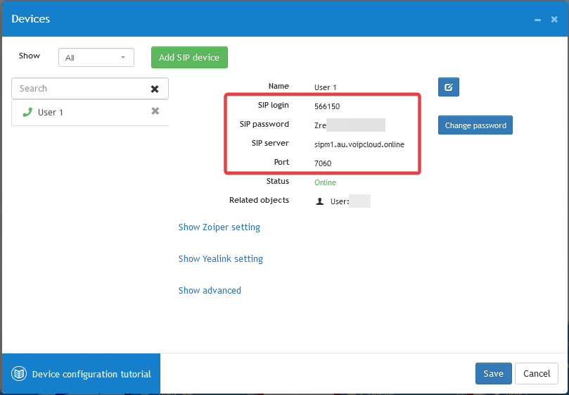 PortSIP Softphone Configuration